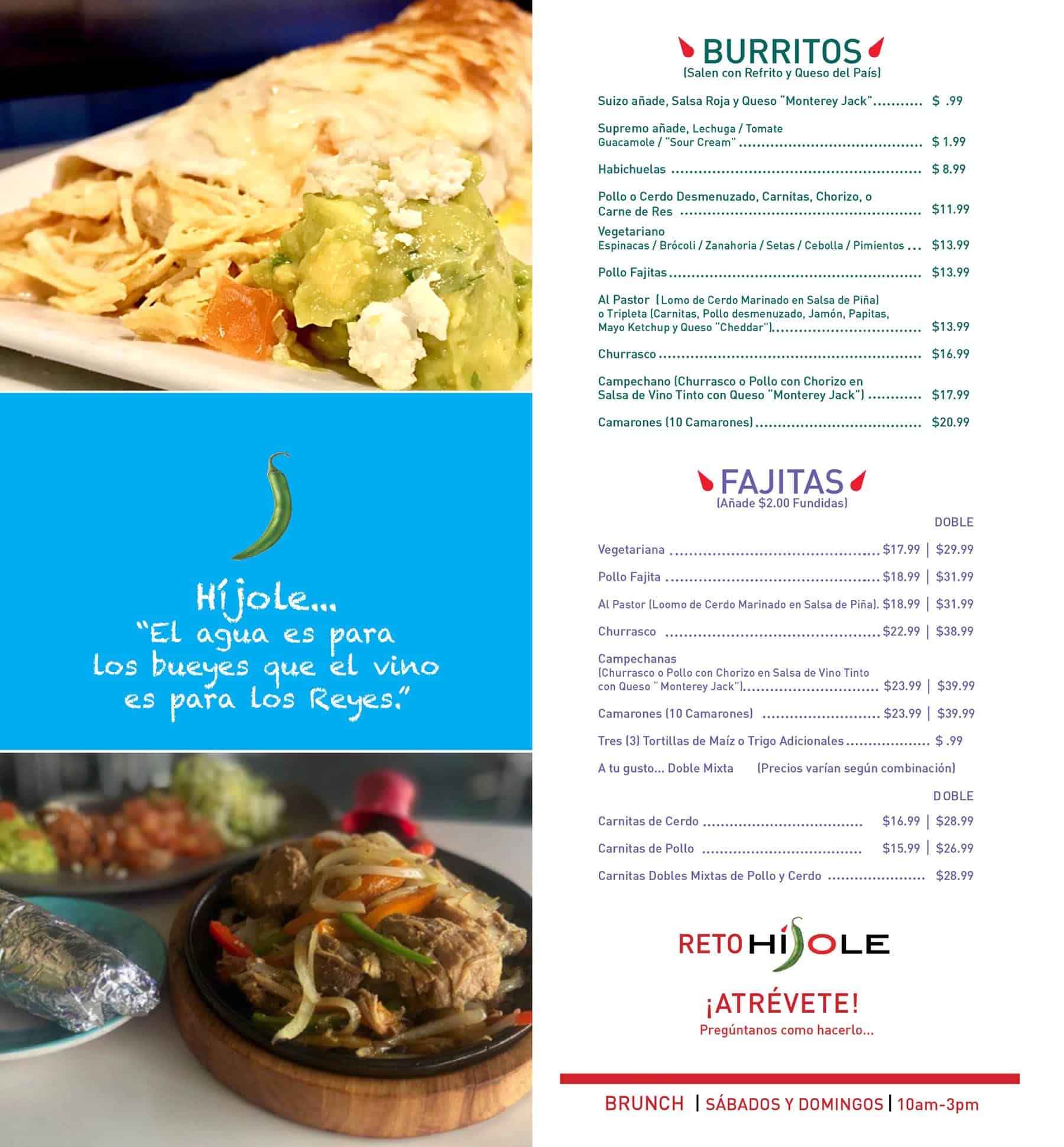 Menú | Hijole Puerto Rico